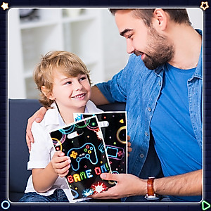 50Pcs Video Game Party Favor Bag Neon Video Game Party Bags Gaming Sweet Goody Candy Treat Bags Game on Theme Party Decor Plastic Gift Bag Birthday Snack Bag for Kids Birthday Party Supplies