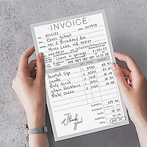 Chic 2-Part Carbonless Invoice Form Pad / 50 Sheets Per Pad / 5.5" x 8.5" Carbon Copy Purchase Sales Receipt Book
