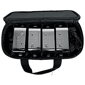 Rockville 4 Pack Mini RF3 Bright DJ Par Up Lights+Bag+RF Remotes+Wireless DMX, Silver