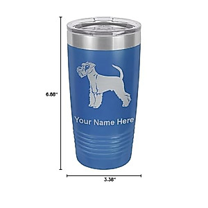LaserGram 20oz Vacuum Insulated Tumbler Mug, Schnauzer Dog, Personalized Engraving Included (Dark Blue)