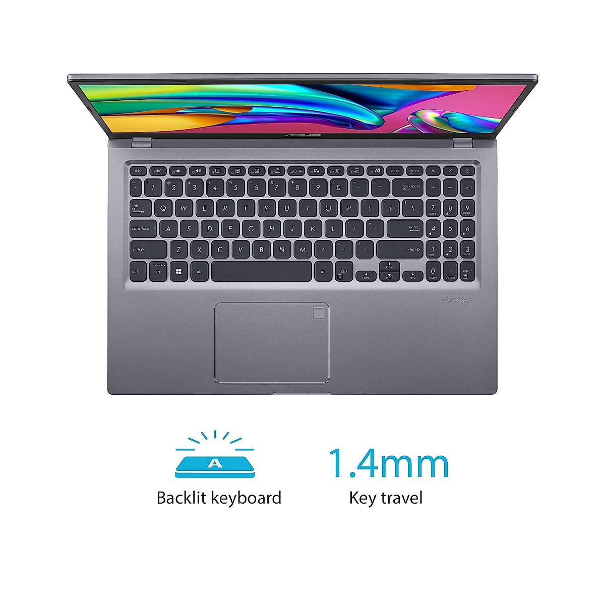 ASUS VivoBook 15 F515 Thin and Light Laptop, 15.6” FHD Display, Intel i5-1135G7 Processor, Iris Xe Graphics, 8GB DDR4 RAM, 512GB SSD, Fingerprint, Windows 11 Home, Slate Grey, F515EA-DH55