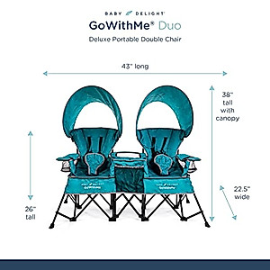 Baby Delight Go with Me Duo Deluxe Portable Chair | for Kids | Double Seat | Indoor and Outdoor | Teal