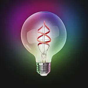 Feit Electric 60 Watt Equivalent Smart Filament Globe Bulb, Spiral Filament WiFi Dimmable, Works with Alexa and Google Assistant No Hub Required, G30 Vanity LED Smart Light Bulb G3060/RGBW/FIL/AG