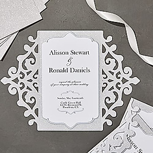 24 Sheets Silver Glitter Cardstock Paper for Scrapbooking, Arts, DIY Sparkle Crafts, 250gsm, Double-Sided (8 x 12 In)