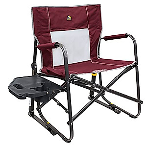 GCI Outdoor Freestyle Rocker XL Portable Folding Rocking Chair, Outdoor Camping Chair with Side Table