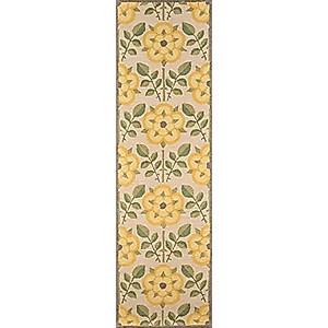 Momeni Rugs Newport Collection, 100% Wool Hand Tufted Loop Cut Contemporary Area Rug, 2' x 3', Yellow