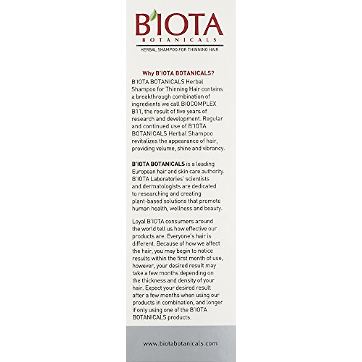 BIOTA BOTANICALS ADVANCED HERBAL CARE SHAMPOO (OILY CARE FORMULA)