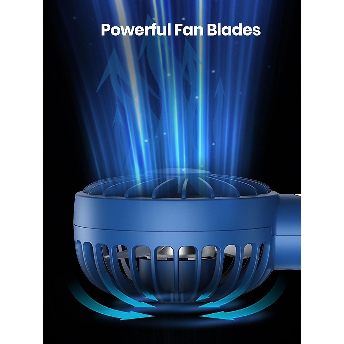 Warmco 2-Pack Handheld Mini Fan Portable USB Rechargeable Small Hand Held Fan with Base Personal Desk Fan Super Compact Cooling Fan for Makeup, Home, Office, Travel, and Outdoor Activities