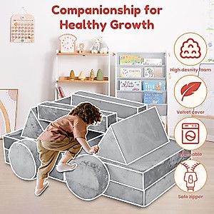 Kids Couch Sofa, 2024 Newest 16 PCS Modular Kids Play Couch 500+DIY Creative Toddler Couch, Freely Removable Baby Couch for Toddler Couch for Playroom Classroom Kids Room