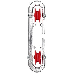 KEILEOHO 4 Pack Clothesline Spreader, Aluminum Clothesline Spreader Plastic Wheel Splitter Pulley Separator Accessories Clothesline Tool for Long Clotheslines, Silver