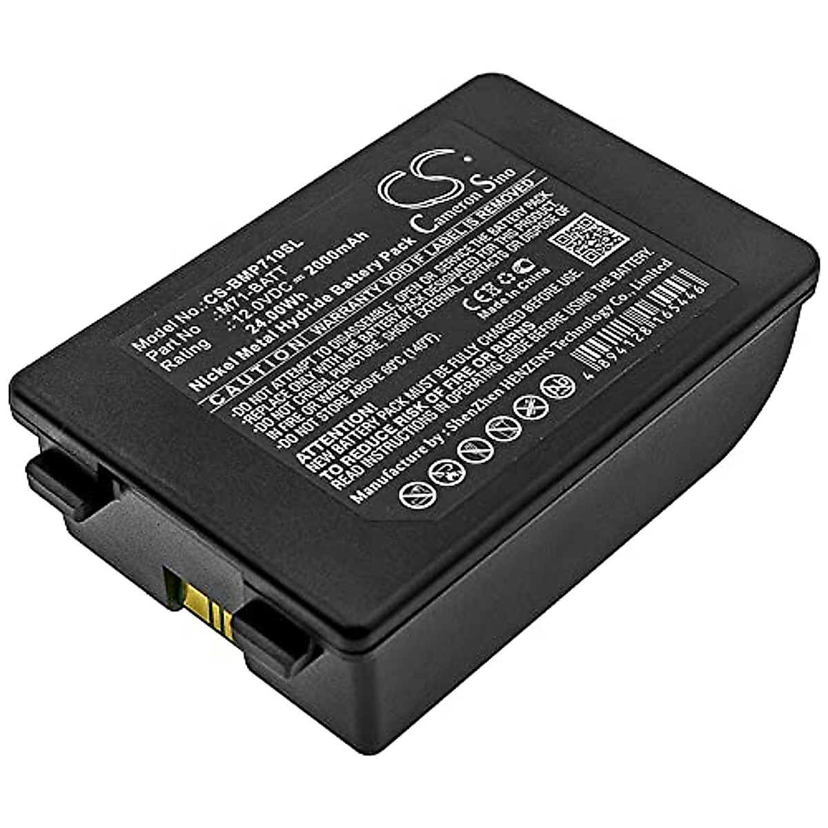Replacement Battery for Brady BMP71 and M71-BATT Printers: 2000mAh