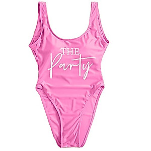MUZHI The Party Retro 80s/90s Inspired High Cut Low Back Padding One Piece Swimwear Baby Pink Small