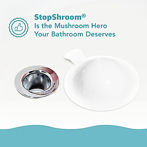 StopShroom The Ultimate Universal Drain Stopper Plug for Bathtub, Bathroom, and Kitchen Sink Drains (White)