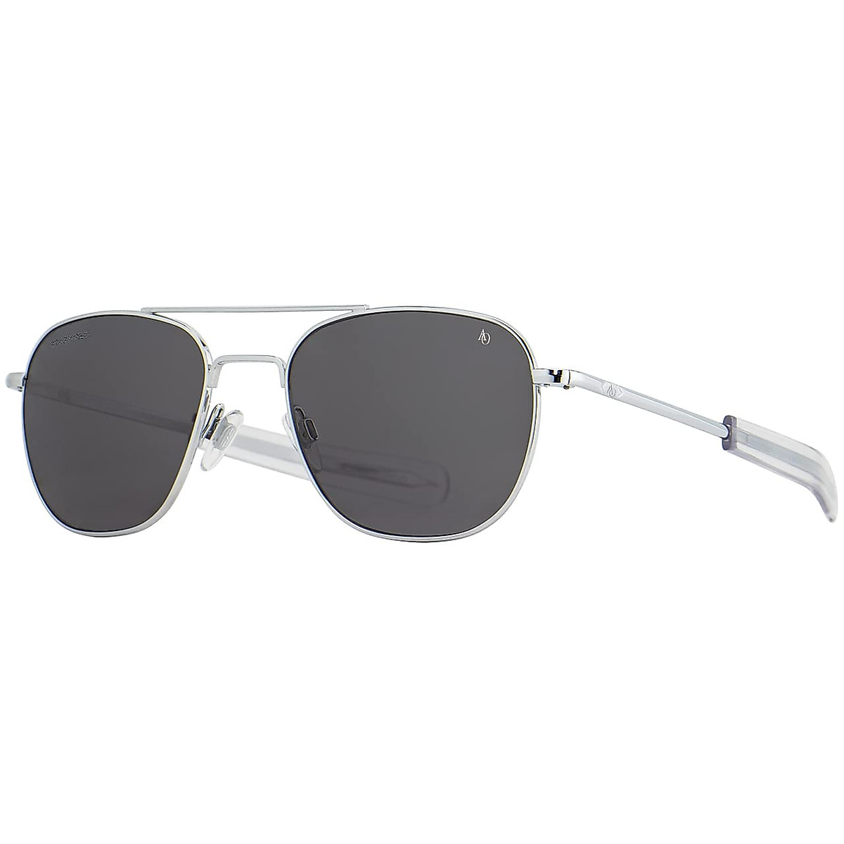 AO Original Pilot Sunglasses - Silver - True Color Gray SkyMaster Glass Lenses - Bayonet Temple - Polarized - 52-20-140