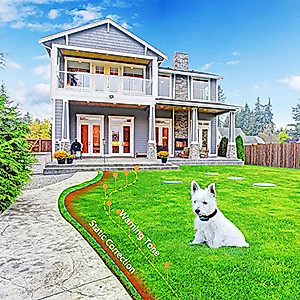 PcEoTllar Electric Fence for Dogs, Rechargeable Underground Dog Fence System, Pet Containment System, 1 Waterproof Collar Receivers, with 656Ft Underground/Aboveground Boundary Wire