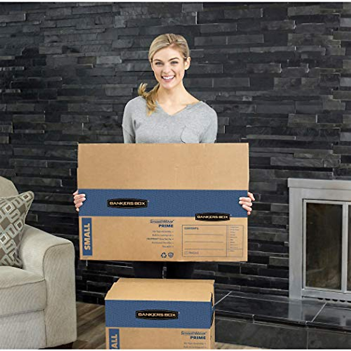 Bankers Box SmoothMove Prime Moving Boxes, Medium, 8-Pack, (0062806)