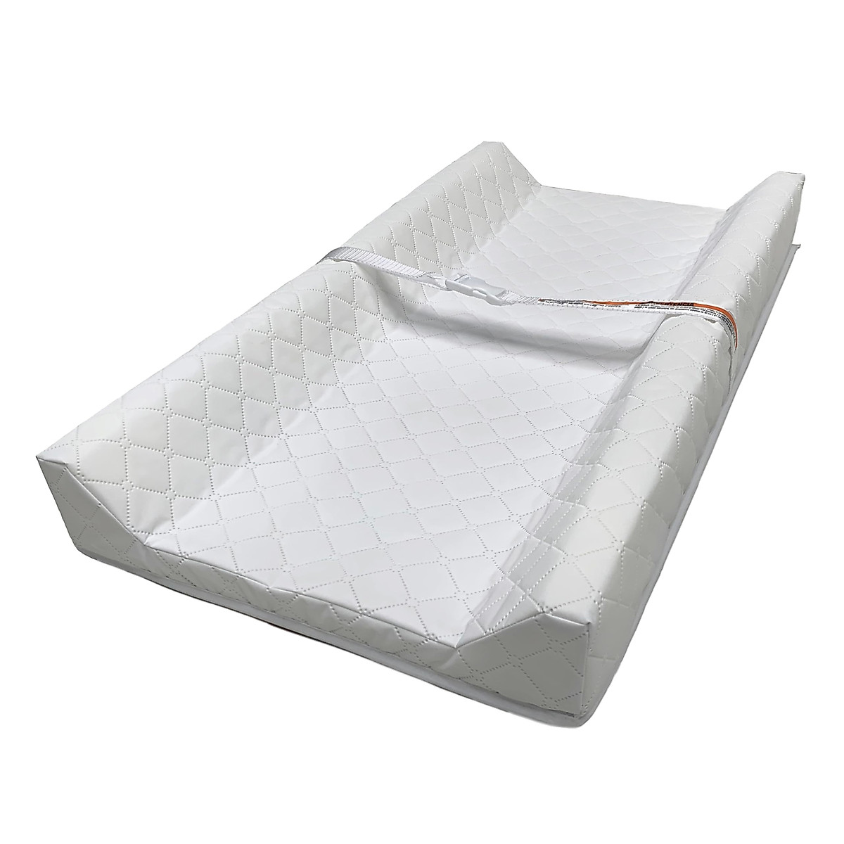Summer Contoured Changing Pad, 16” x 32”, White Comfortable & Secure Baby With Security Strap And Two High Curved Sides, Easy To Clean