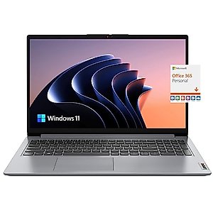 Lenovo IdeaPad, 20GB RAM, 1TB SSD, AMD Dual-core Processor, 15.6 Inch HD Anti-Glare Display, Long Battery Life Up to 9.5Hr, HDMI, SD Card Reader, Windows 11, 1 Year Microsoft 365