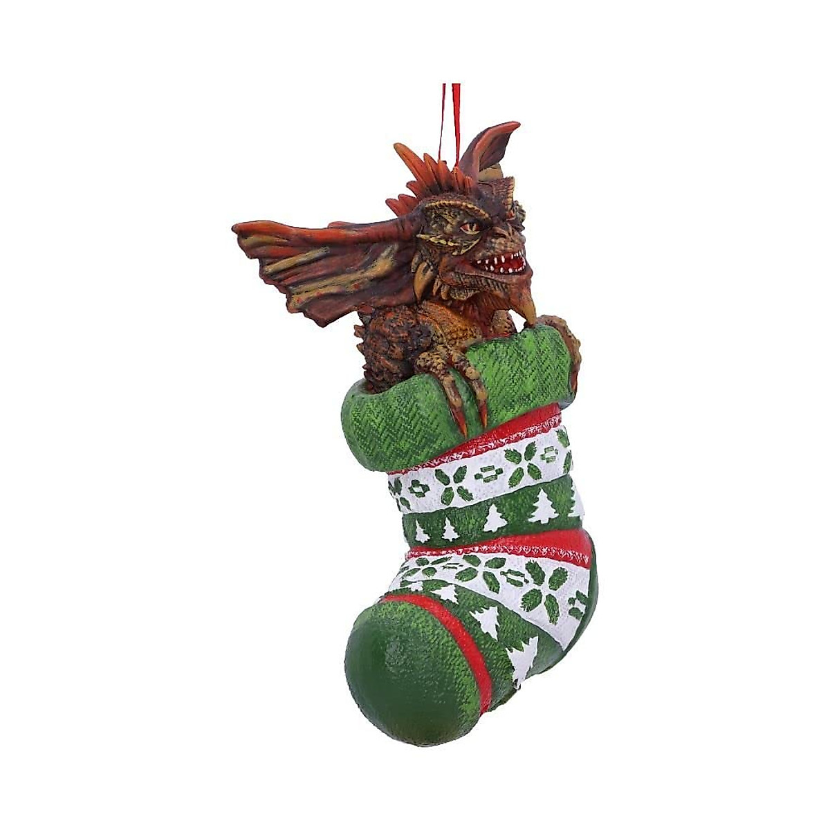 Nemesis Now Gremlins Mohawk in Stocking Hanging Festive Decorative Ornament 12cm, Resin, Green, Officially Licensed Harry Potter Merchandise, Cast in The Finest Resin, Expertly Hand-Painted