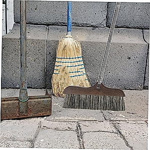 SOESFOUFU Electric Broom Long Handle Cleaning Broom Soft Bristle Cleaning Brush Kitchen Soft Bristle Broom Garbage Wiper Broom Outdoor Home Cleaning Broom Garden Broom Home Broom Wooden
