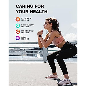 Smart Watch for Women Men with Bluetooth 5.0 Call SOS,14-Day Battery Life,1.83" Fitness Tracker Watch with [24H Heart Rate SpO2 Sleep Monitor],5ATM Watreproof Calculator Music Speaker for Android&iOS