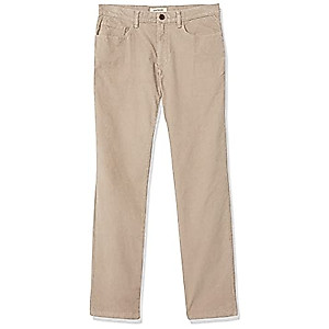 Goodthreads Men's Slim-Fit 5-Pocket Comfort Stretch Corduroy Pant, Light Khaki Brown, 34W x 31L