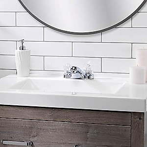 Aqua Vista 10-B421-AV Two Handle Bathroom Sink Faucet, Polished Chrome with Acrylic Round Knobs