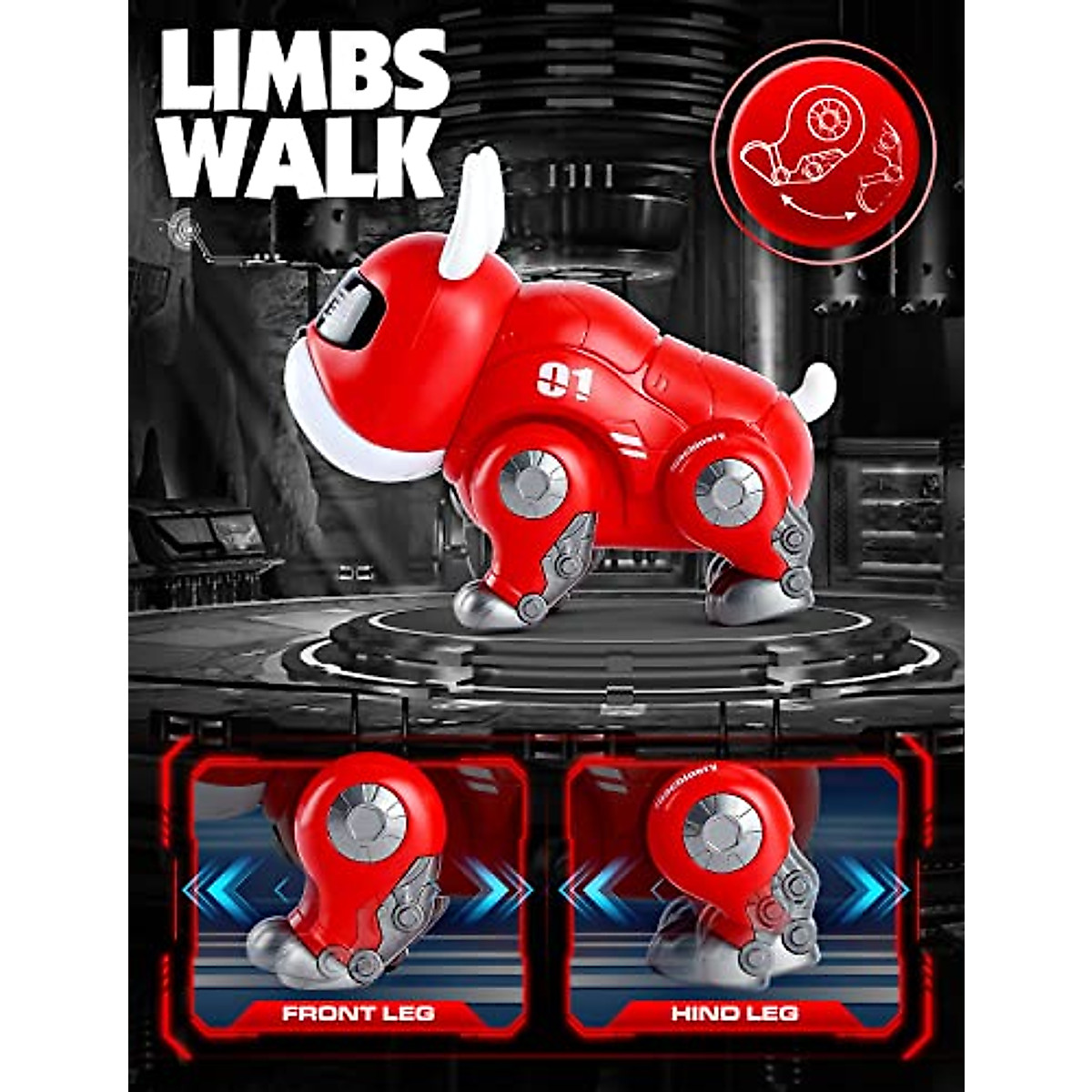 Robot Dog Toy Robotic Puppy Dog for Kids, Electronic Pets Bulldog for Kids 3-8, can Dance and LED Eyes, act Like a Real Dog, robo Dog Gifts and Kids Mate