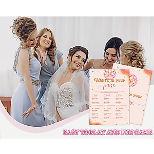 Disco Ball What's In Your Purse Game for 30 Guests with Game Cards, The Last Disco Bridal Shower Game, Boho Bridal Shower Decorations, Wedding Shower or Bachelorette Party Supplies - 04