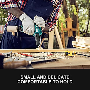 Cordless Drill Driver Set, 12V Power Drill Kit with Battery and Charger, MAX Drill 280 In-lb Torque 3/8" Keyless Chuck Built-in LED-Drill for Wood Bricks Walls Metal, Furniture Installation