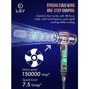 Look Extremely VIP Ceramic Curling Iron with Cooling Air | Curling Wand for Long Lasting Curls | Cordless Hair Curler| 3 Speed Smart Control | Hair Wand and Curling Iron in One