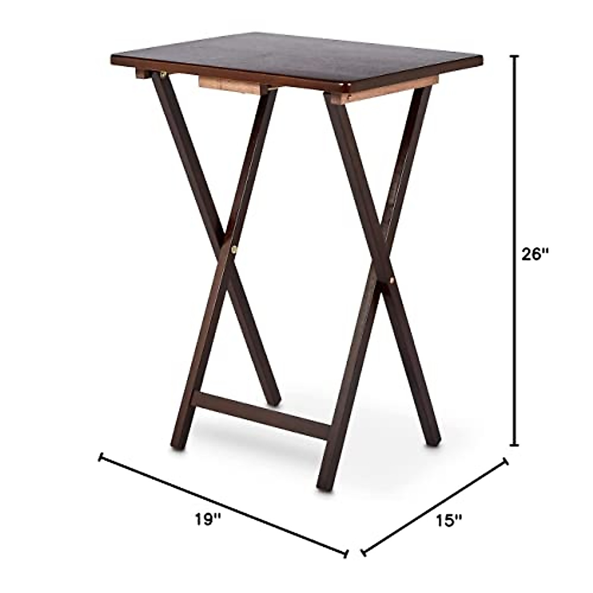 Amazon Basics Classic TV Dinner Folding Trays with Storage Rack - 4-Pack, Espresso