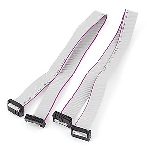 uxcell 2pcs FC14P IDC 14-Pin F/F Hard Drive Extension Flat Ribbon Cable 40cm