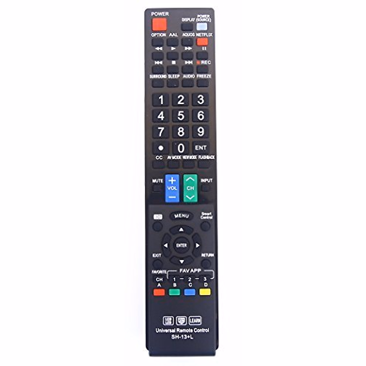 Sharp GB004WJSA Universal Remote Control for All Sharp BRAND TV, Smart TV - 1 Year Warranty