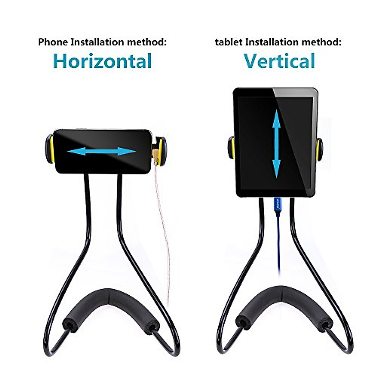 LHIABNN Universal Cell Phone Holder,Neck and Waist Hanging Lazy Phone Bracket Stand Free Rotating Mounts with Multiple Function