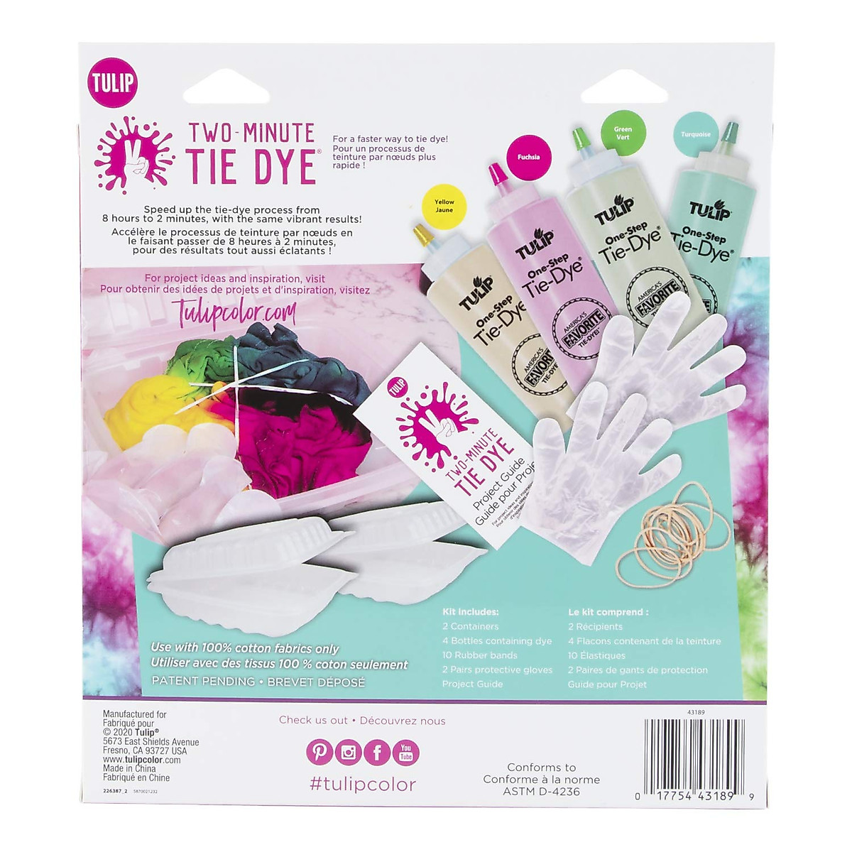 Tulip One-Step Tie-Dye Kit Tulip Fabric Dye Kits 43189 Fdy Multi 2 Min Fruit Punch, 4 Color, As Detailed, 6 Ounce (Pack of 1)
