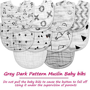 10 Pieces Muslin Bandana Drool Bibs Adjustable Bibs (Clouds Pattern)