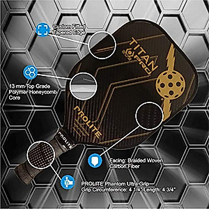 Titan Pro BDS Pickleball Paddle - Premium Metallic Edition (Silver Lining)