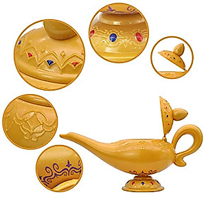 Spooktacular Creations Halloween Genie Lamp Costume Accessory Prop for Halloween Dress-up Party, Role Play, Cosplay, Holiday Decorations Gold
