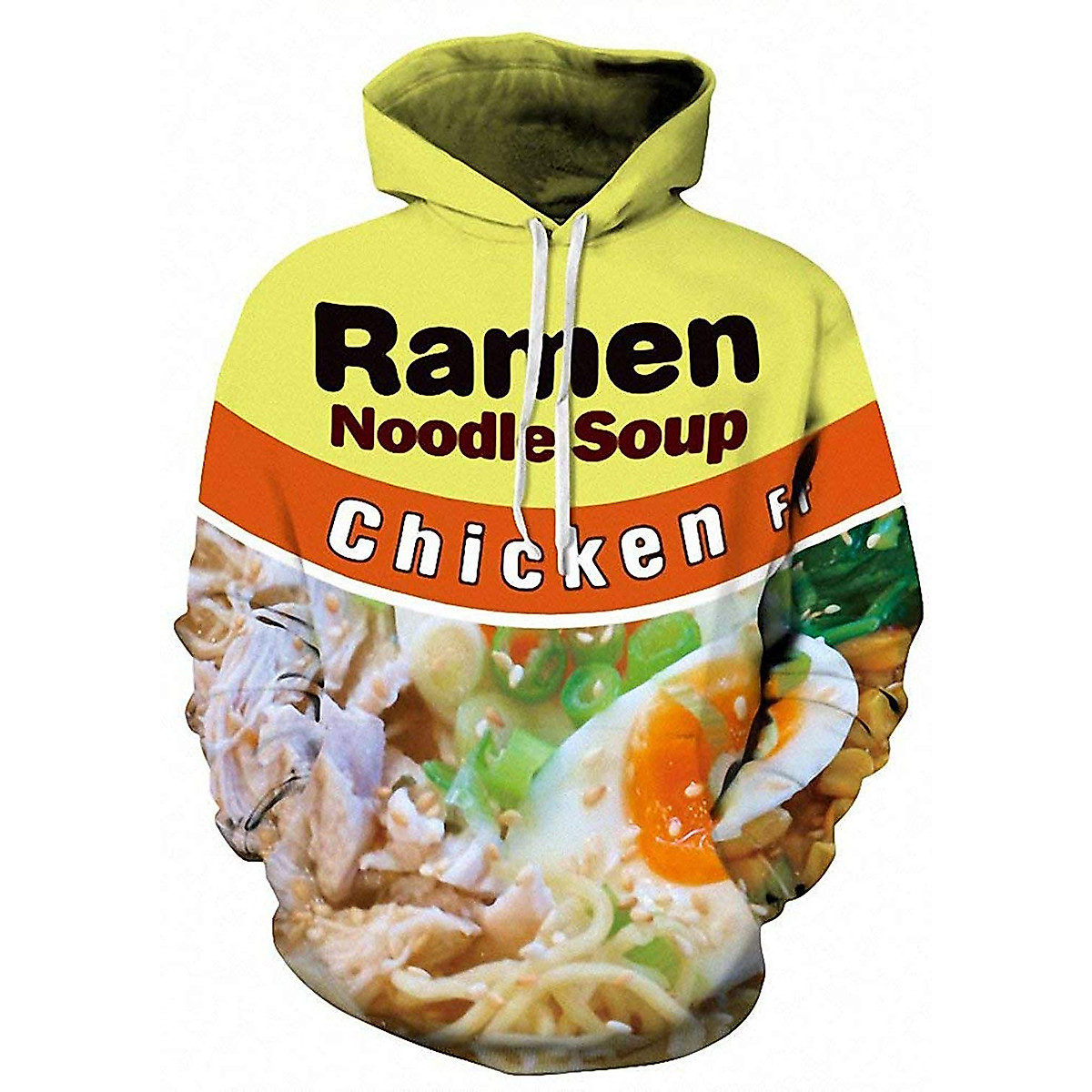 Keasmto 3D Ramen Chicken Noodle Soup Hoodies Sweatshirts for Men Women Cotton Cute 3X-Large