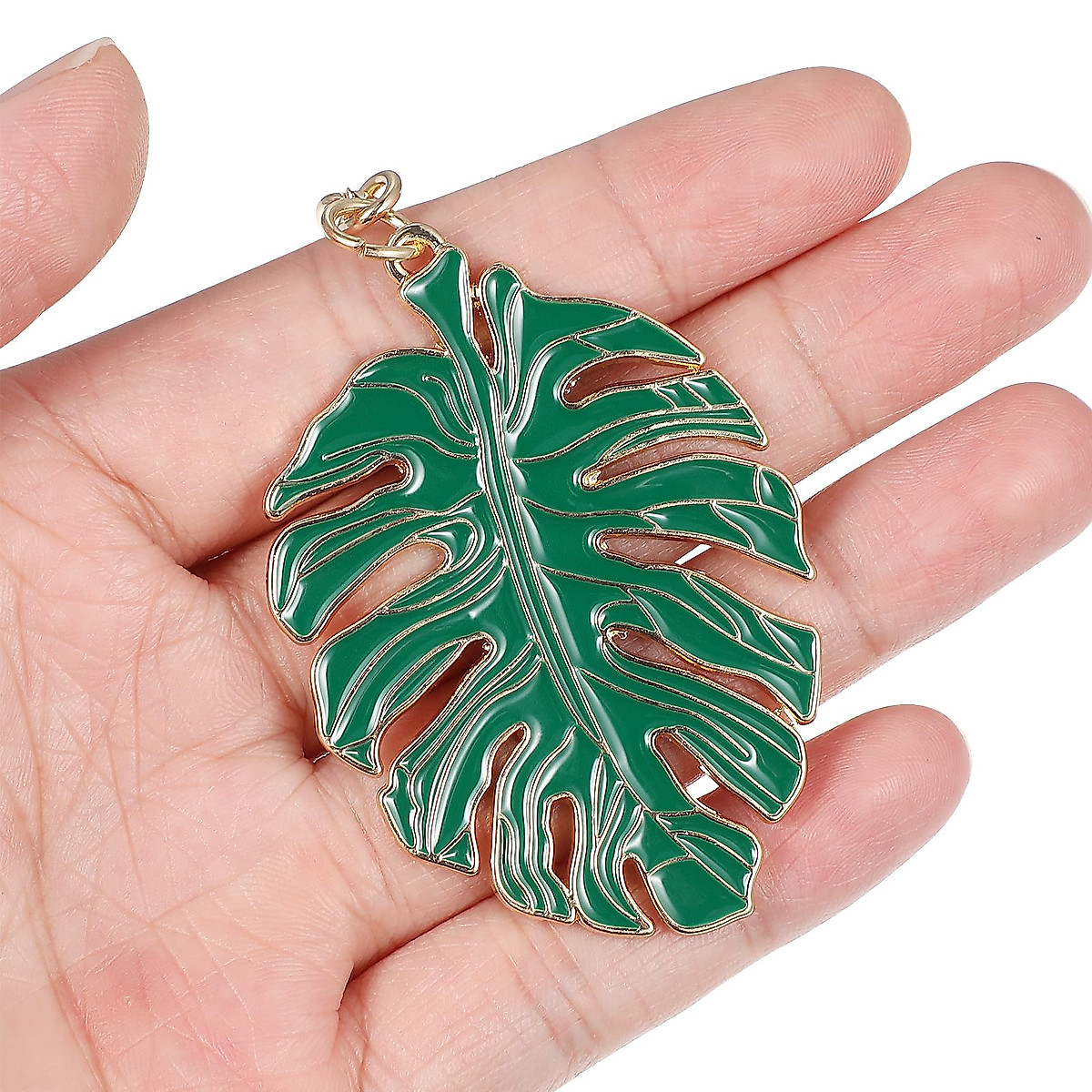 Tropical Palm Leaf Keychain Green Leaf Key Ring Tropical Party Decoration Birthday Luau Hawaiian Party Decoration