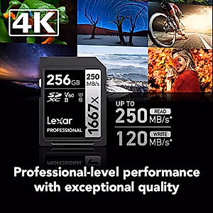 Lexar Professional 1667x 64GB (2-Pack) SDXC UHS-II Cards, Up To 250MB/s Read, for Professional Photographer, Videographer, Enthusiast (LSD64GCBNA16672)