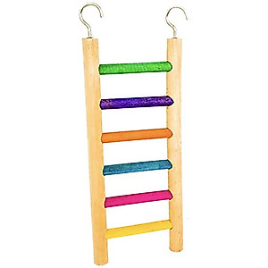 Parrot Wood Bird Toy Ladder Parakeets Toys cage Cages Cockatiel Canaries Finches (8" x 3")