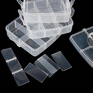 ULTNICE Mini Jewellery Storage Box Transparent Compartment Case with Removable Dividers (3 Layer and 18 Compartment)