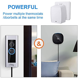 Hotop 24 Volt Transformer, 40 VA AC Transformer Plug in with PTC Fuse Competible with All Versions of Ring Doorbell and Thermostat, Compatible with Nest, Ecobee, Sensi, Honeywell, 24V Adapter(1 Pack)