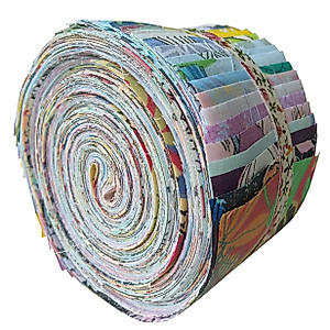 longshine-us 25PCS Jelly Roll Fabric, Roll Up Cotton Fabric Quilting Strips, 2.5inch x 45inch, Jelly Roll Fabric Strips for Quilting, Patchwork Craft Cotton Quilting Fabric