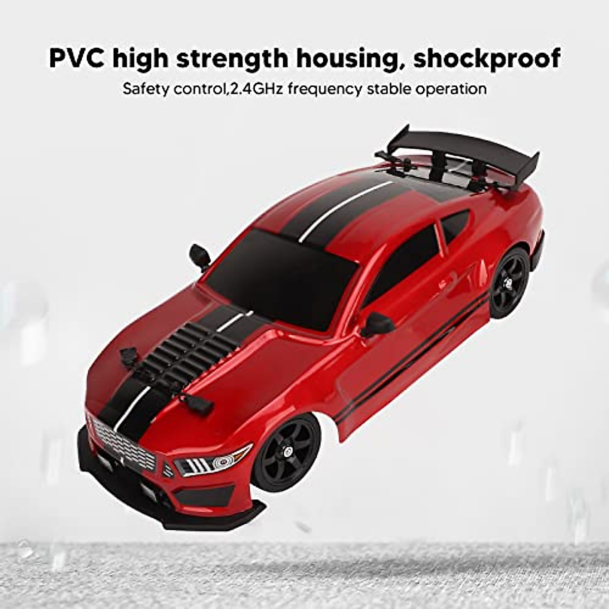 PenRux RC Car, Cool Appearance Long Control Distance High Speed Drifting RC Car Toy with LED Lights for Home (Dual Batteries (Included))