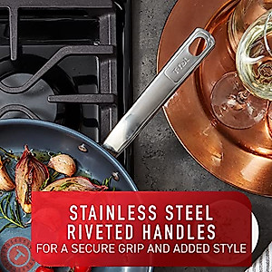 T-fal Platinum Stainless Steel with Nonstick Pan Cookware Set 12 Piece Induction Pots and Pans, Dishwasher Safe Silver