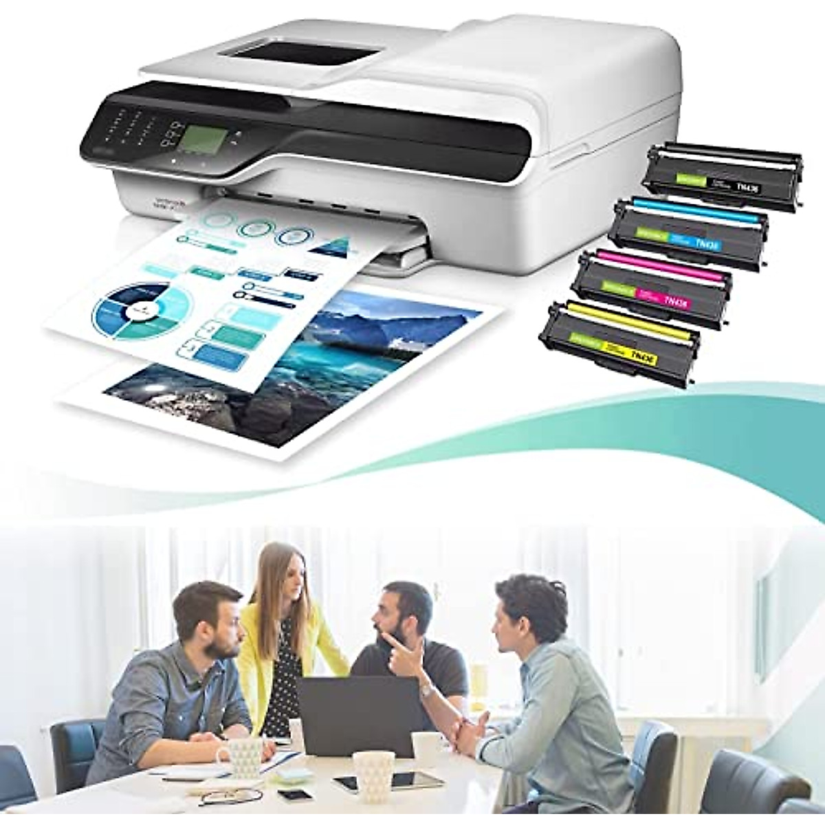 GREENBOX TN436 Toner Cartridge Compatible for Brother TN436 TN433 6,500 Pages High Yield, for Brother HL-L8360CDW HL-L8260CDW MFC-L8610CDW MFC-L9570CDW MFC-L8900CDW Printer (Black Cyan Yellow Magenta)