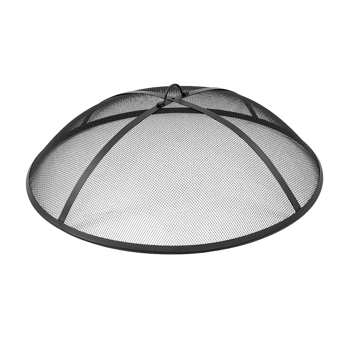 36Inch Round Fire Pit Spark Screen Cover,Outdoor Patio Mesh FirePit Screens,Heavy Duty Steel Domed Fire Pit Ember Guard with Handle